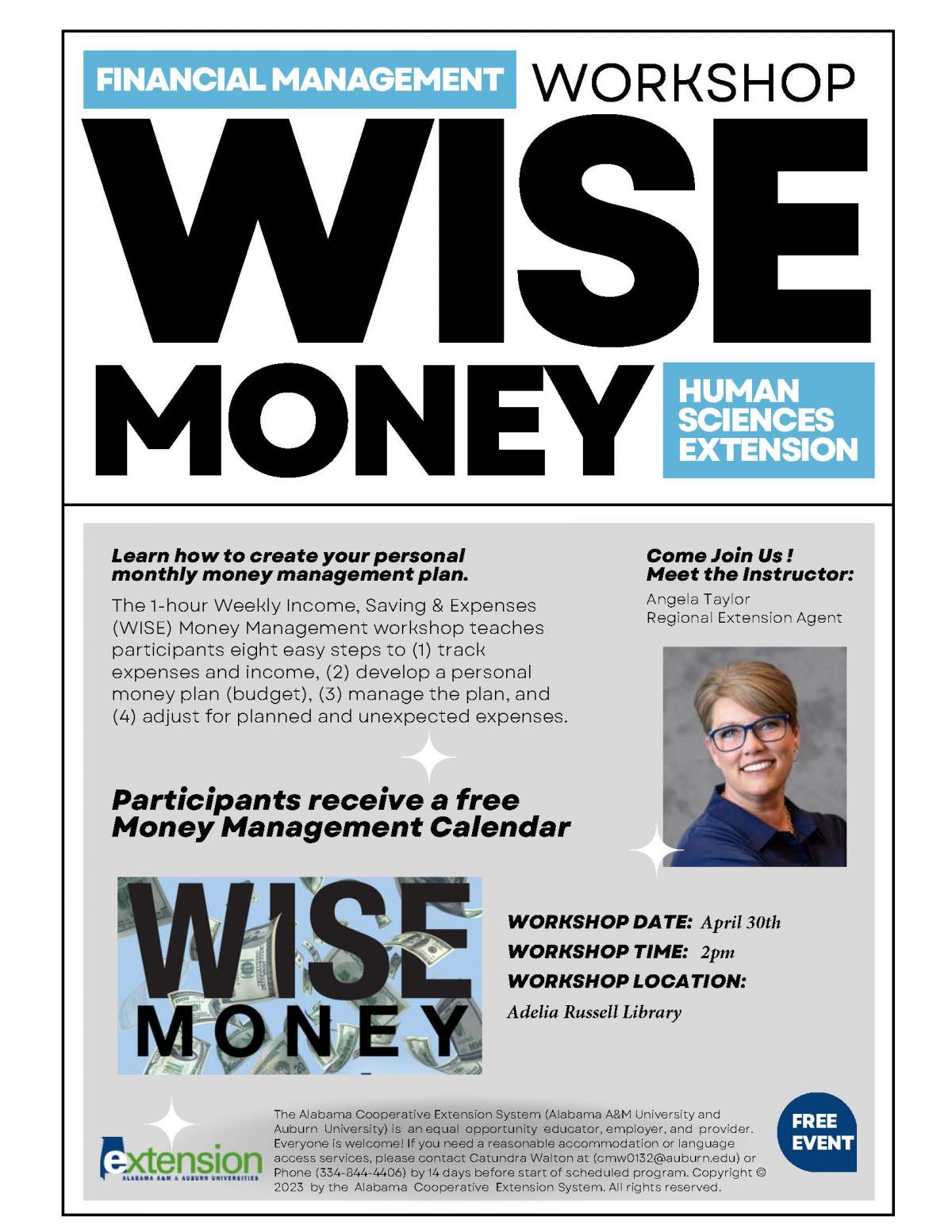 Wise Money Workshop with Angela Taylor | Alexander City, AL
