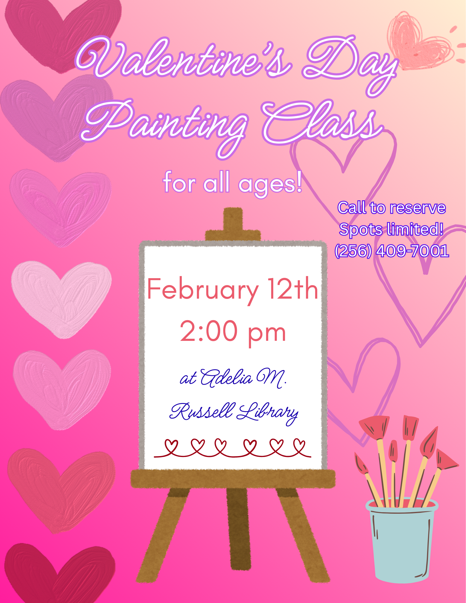 Valentine's Day Painting Class for All Ages | Alexander City, AL